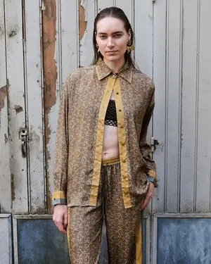 MONZLAPUR Paisley Motif Long Sleeve Shirt - Mustard