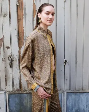 MONZLAPUR Paisley Motif Long Sleeve Shirt - Mustard