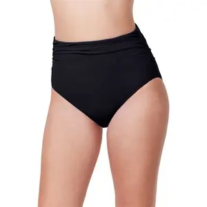 GOTTEX Shirred High Waist Swim Bottom - Black
