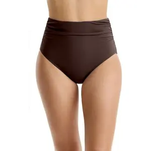 GOTTEX Shirred High Waist Swim Bottom - Espresso