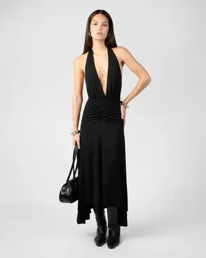WeWoreWhat Draped Knit Halter Midi Dress