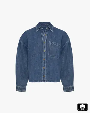 WeWoreWhat Boxy Boyfriend Overshirt - Mid Wash