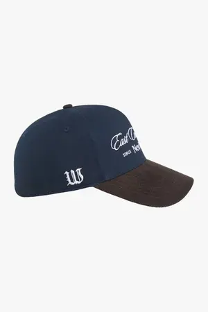 WeWoreWhat Corduroy Baseball Cap - Navy/white