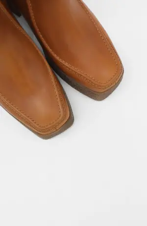 STIVALI NEW YORK Agathe Platform Ankle Boots - Cognac