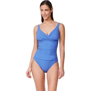 GOTTEX Twist Front V-neck One Piece - Hamptons Blue