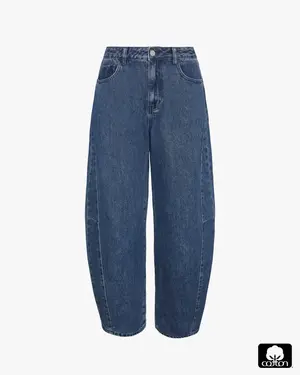 WeWoreWhat Mid-rise Barrel Leg Jeans - Mid Wash