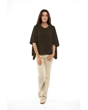 MONTICELLI CASHMERE Button Hoodie Poncho