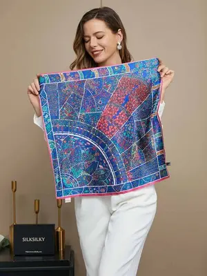 SILKSILKY 100% Mulberry Silk Scarf - Multi