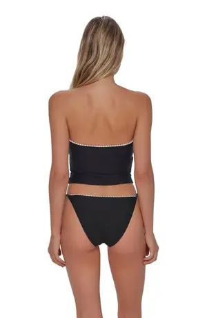 SWIM SYSTEMS Pom Pom Dolly Crop Bikini Top - Black