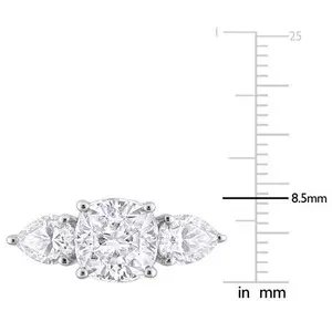 JULIANNA B. Moissanite Cushion 3-stone Ring