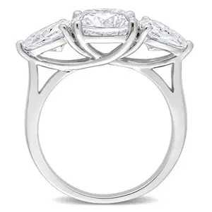JULIANNA B. Moissanite Cushion 3-stone Ring