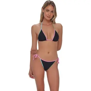 SWIM SYSTEMS Trisha Triangle Bikini Swimsuit Top - Black
