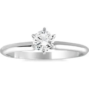 BLISS DIAMOND 1/3ct Lab Grown Diamond Solitaire Ring In 14k Gold - 14k White Gold