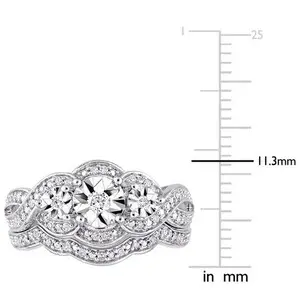 JULIANNA B. Diamond 3-stone Bridal Ring Set