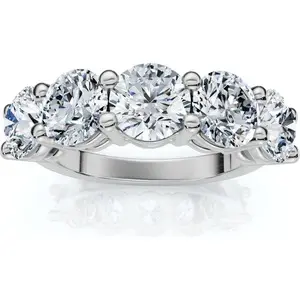 BLISS DIAMOND 2 1/2ct Five Stone Lab Grown Diamond Wedding Ring In 14k Gold - 14k White Gold
