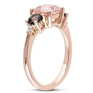 JULIANNA B. Smokey Quartz, Diamond, And Three-stone Ring