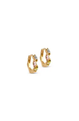 ENAMEL COPENHAGEN Laia Hoop Earrings - Clear/pink/apple Green Cz