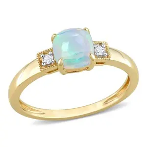JULIANNA B. 10k Yellow Gold And Diamond Ring - Opal