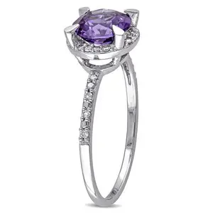 JULIANNA B. Gemstone And Diamond Halo Ring