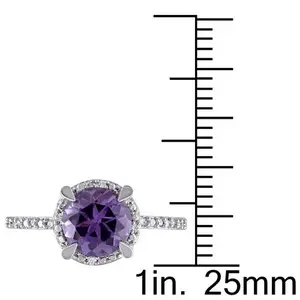 JULIANNA B. Gemstone And Diamond Halo Ring