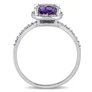 JULIANNA B. Gemstone And Diamond Halo Ring