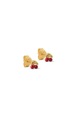 ENAMEL COPENHAGEN Cherry Stud Earrings - Red