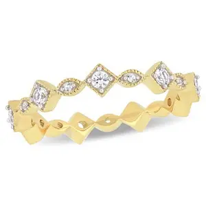 JULIANNA B. 10k Gold Lab-created White Sapphire Eternity Ring - 10k Yellow Gold