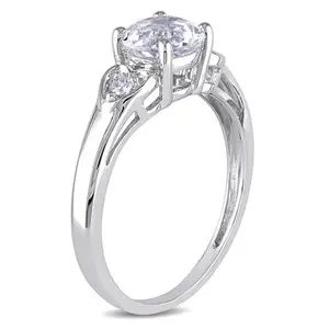 JULIANNA B. White Topaz And Diamond Engagement Ring