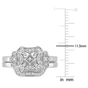 JULIANNA B. Diamond Vintage Bridal Ring Set
