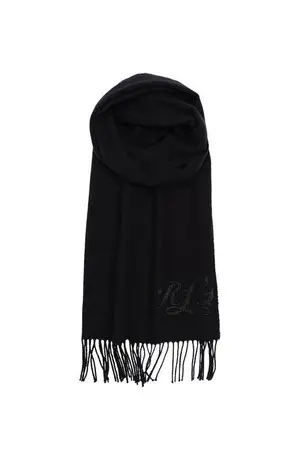 Ralph Lauren Beaded Logo Scarf - Black