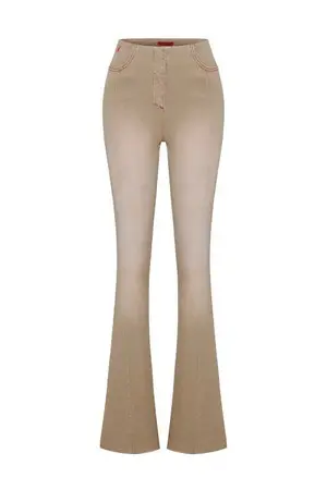 PCFG Coated Flare Pants - Beige