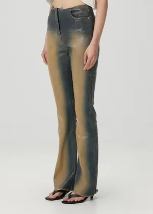PCFG Coated Flare Pants - Blue