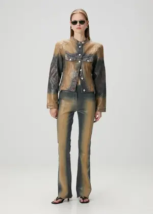 PCFG Coated Flare Pants - Blue
