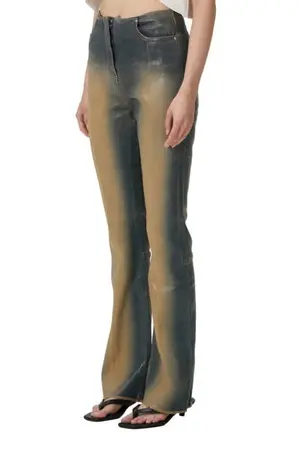 PCFG Cotton Coated Flare Pants - Blue