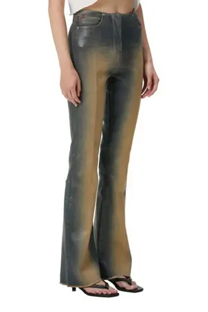 PCFG Cotton Coated Flare Pants - Blue