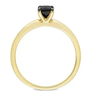JULIANNA B. 10k Gold Black Diamond Solitaire Ring - 10k Yellow Gold