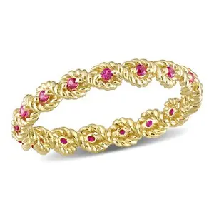 JULIANNA B. 10k Gold Created Gemstone Infinity Eternity Ring - Created Ruby