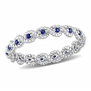 JULIANNA B. 10k Gold Created Gemstone Infinity Eternity Ring - Created Sapphire/white Gold