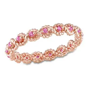 JULIANNA B. 10k Gold Created Gemstone Infinity Eternity Ring - Lab-created Sapphire/rose Gold