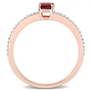 JULIANNA B. 10k Rose Gold Gemstone And Diamond Promise Ring
