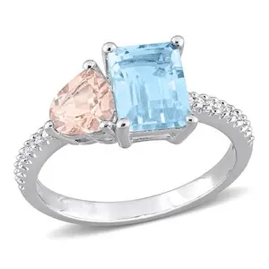 JULIANNA B. Morganite And Diamond Two-stone Ring - Topaz