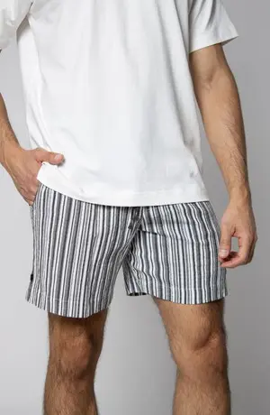 LEISURE LAB Boca Striped Shorts - Moonlight