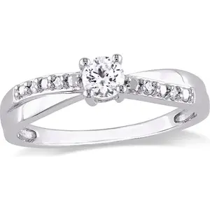 JULIANNA B. Created White Sapphire & Diamond Crossover Ring - Sterling Silver