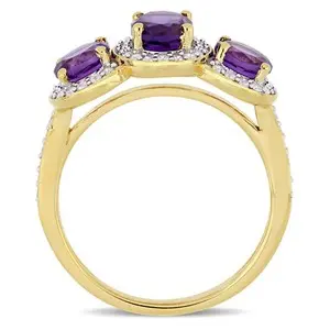 JULIANNA B. Diamond And Three-stone Halo Ring
