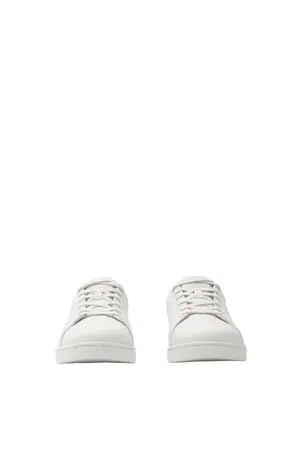 Burberry Embossed Check Leather Set Sneakers - Porcelain White