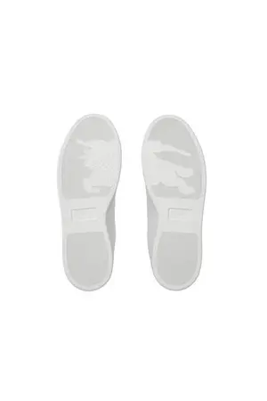 Burberry Embossed Check Leather Set Sneakers - Porcelain White