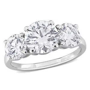JULIANNA B. Moissanite 3-stone Ring - Sterling Silver