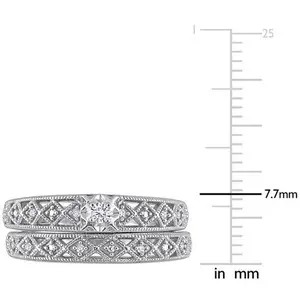 JULIANNA B. Diamond Filigree Bridal Ring Set