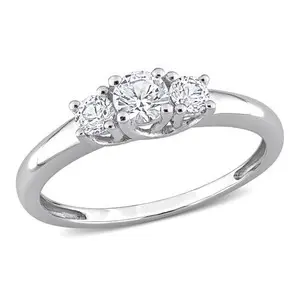 JULIANNA B. Created White Sapphire Three-stone Ring - 10k White Gold