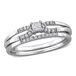 JULIANNA B. Diamond Bridal Ring Set - Sterling Silver